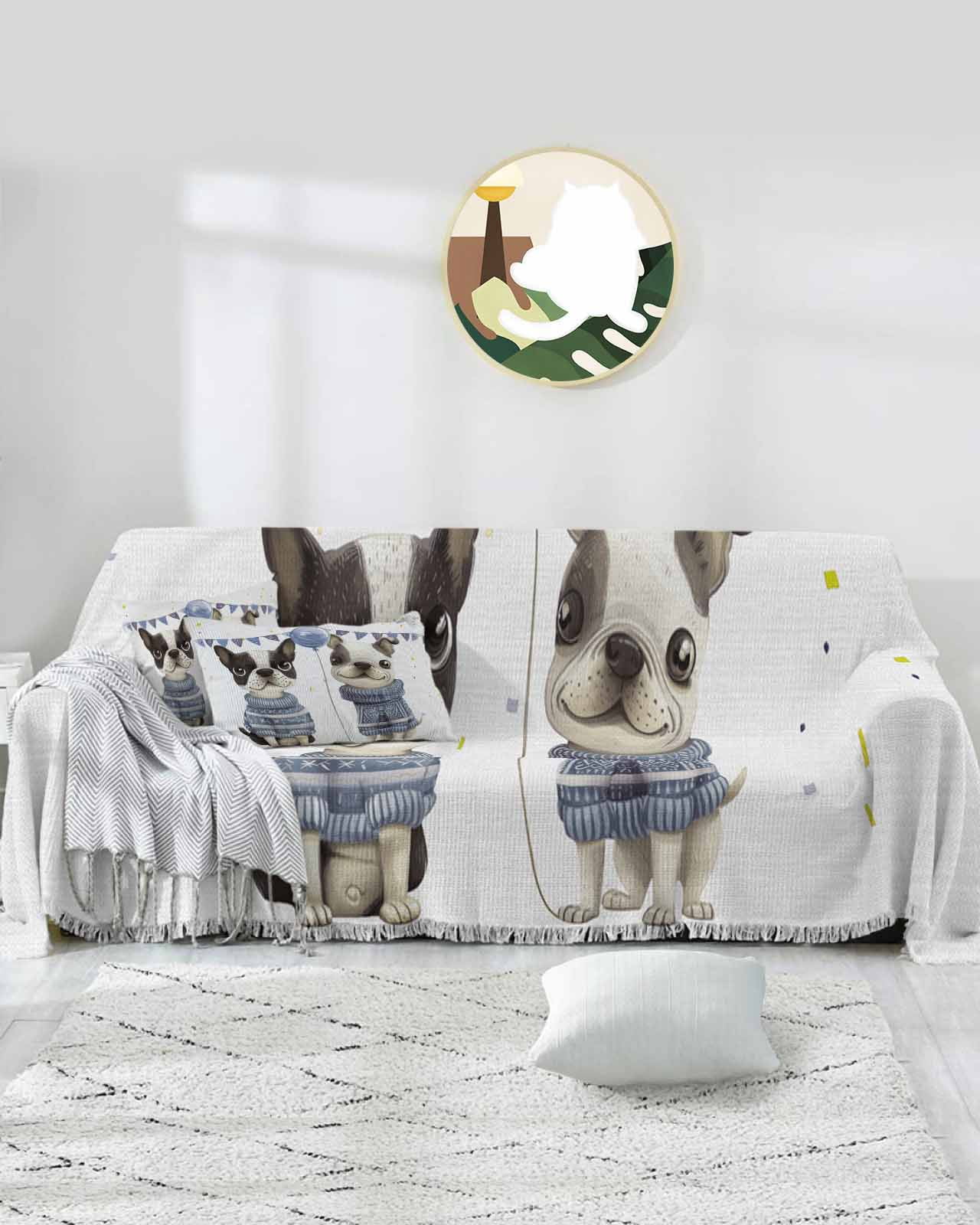 Blue Gogs Sofa Couch Covers for 3 Cushion Couch,Washable L Shape ...