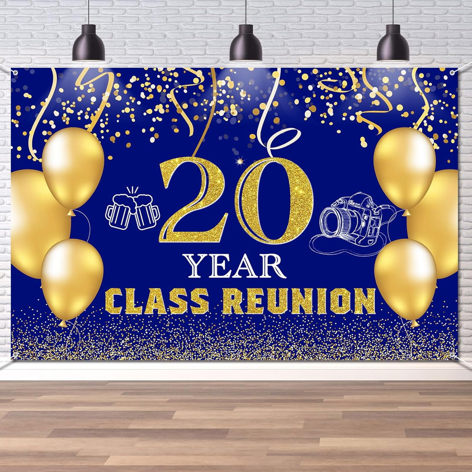 Blue and Gold 20 Year Class Reunion Backdrop Wall Banner, Class of 2005 ...