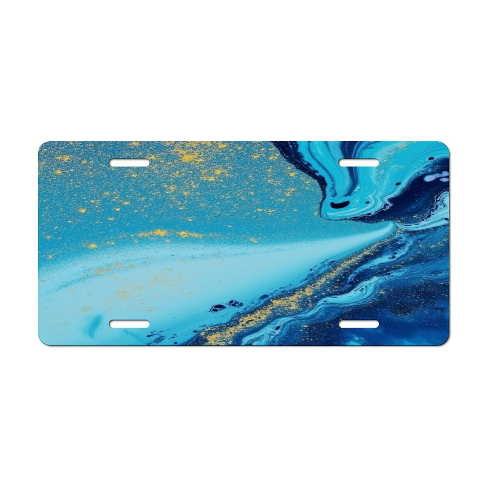 Blue Gold Abstract Art-1 Car Decorative Front License Plate,Vanity Tag ...