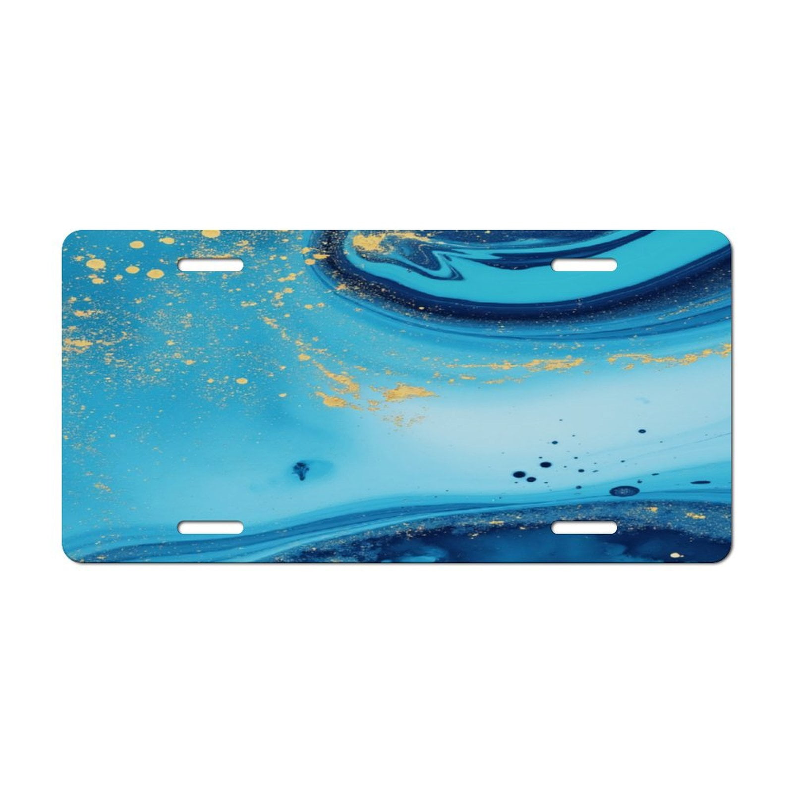 Blue Gold Abstract Art License Plate Lightweight Aluminum Automotive ...