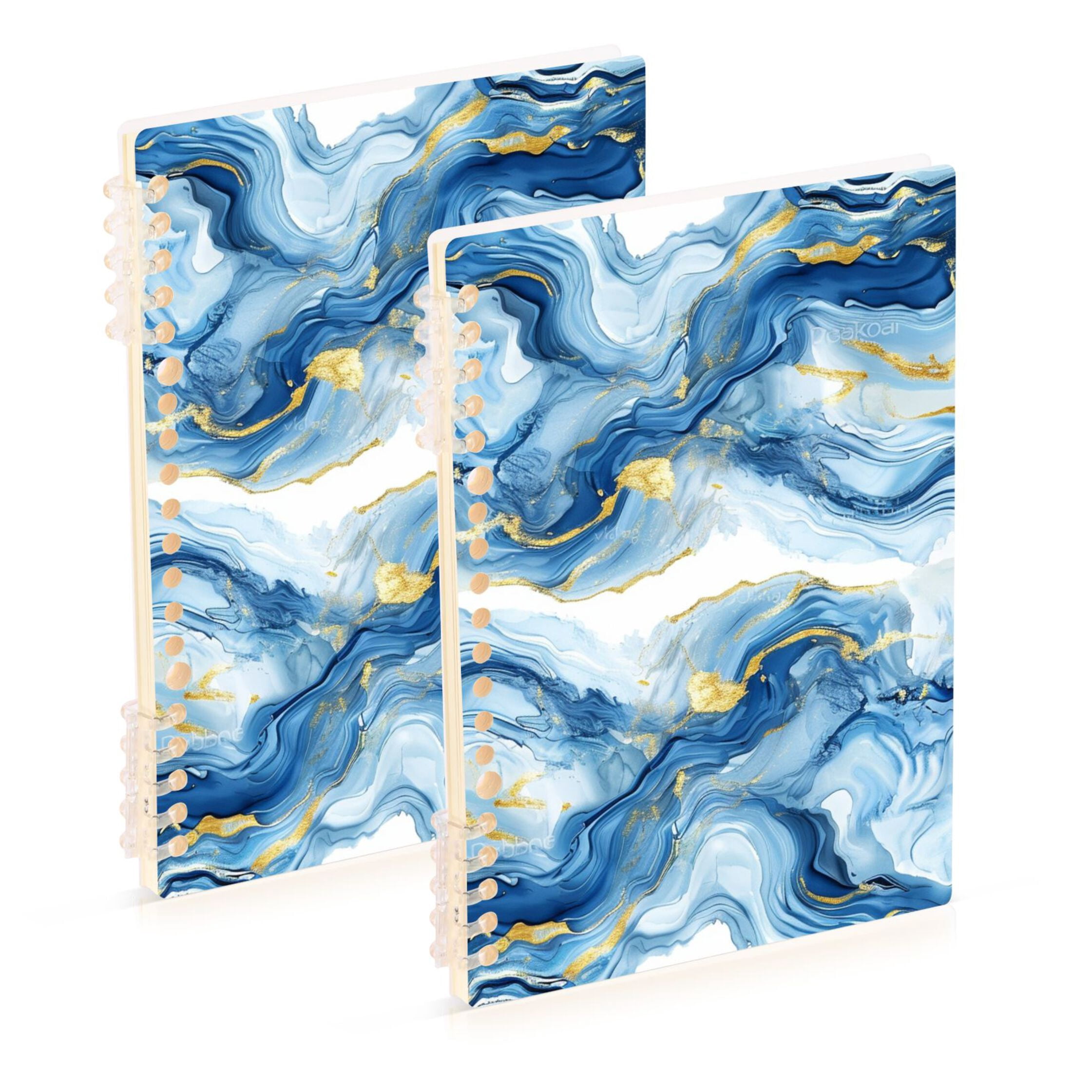 Blue Gold Agate Ring Binder Notebook Journey Note Diary College Ruled ...