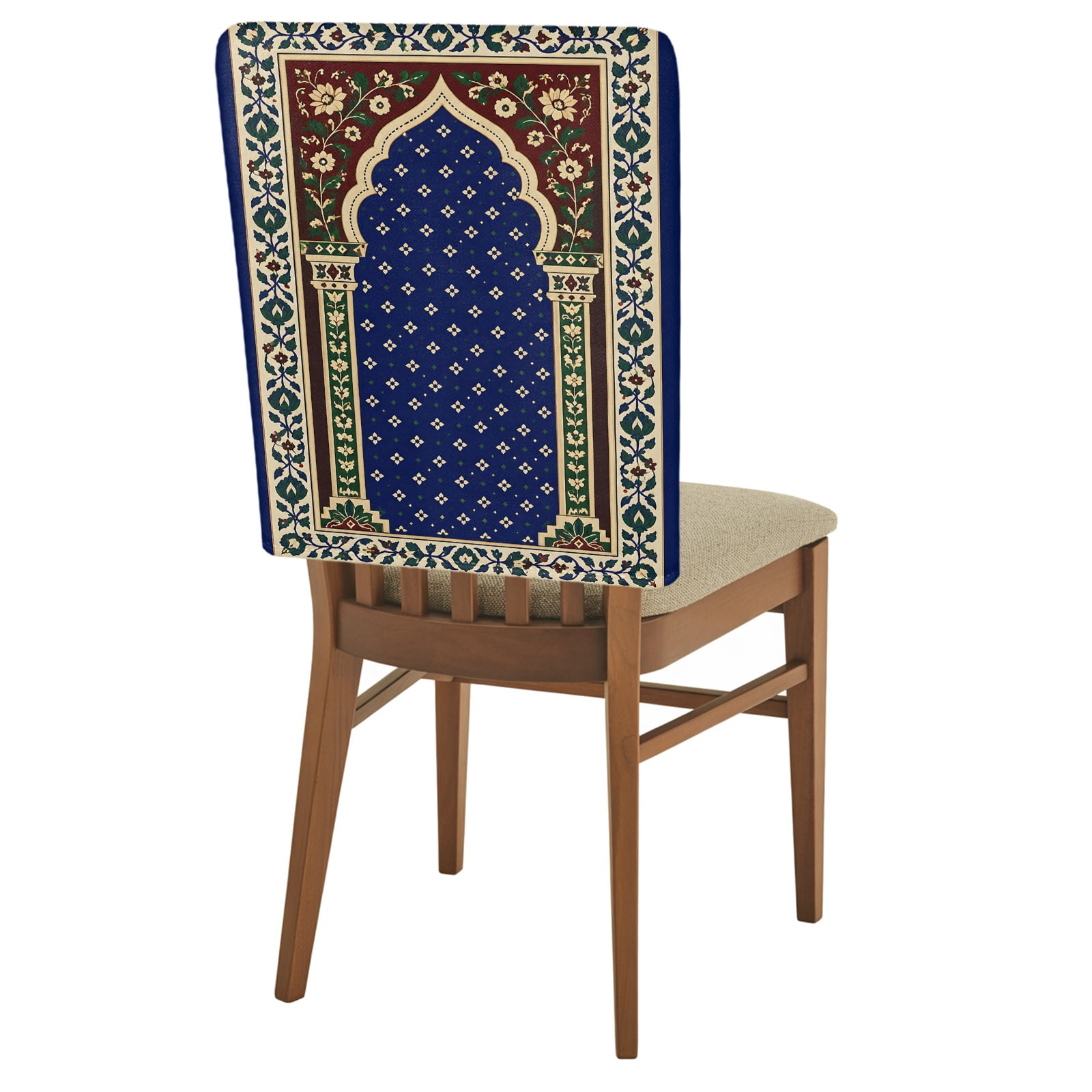 Blue Gold Arched Chair Back Covers Set of 1 Vintage Ethic Traditional ...