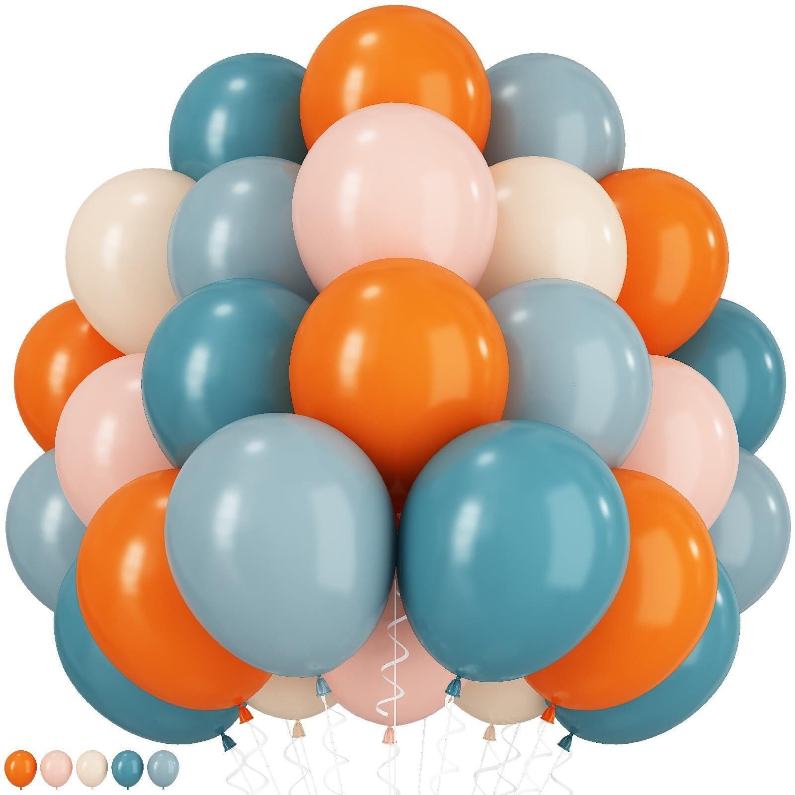 Blue and Gold Balloons 60 Pcs, 12 Inch Dusty Baby Blue Chrome Gold Balloon Cream Sand White ...