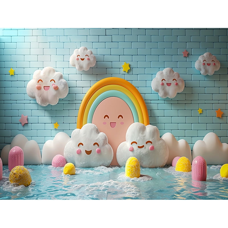 Blue Gold Birthday Party Photography Backdrops Props Arch Balloons ...