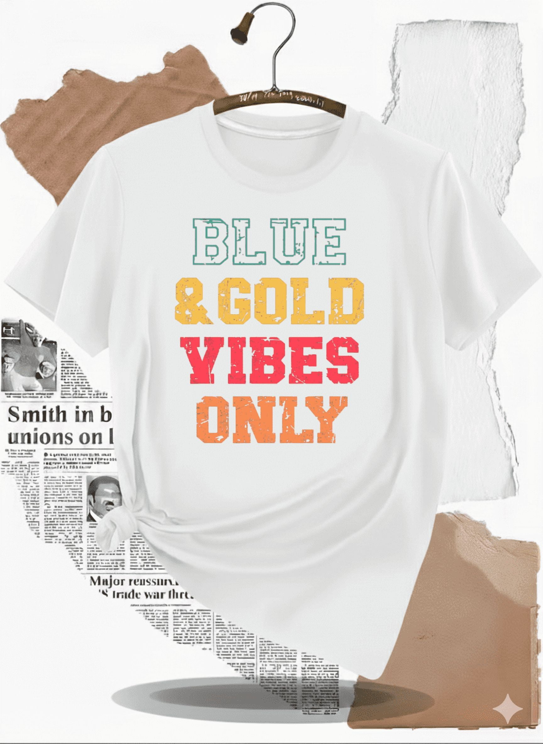 Blue Gold Game Day School Spirit High School Football Unisex T-Shirt ...