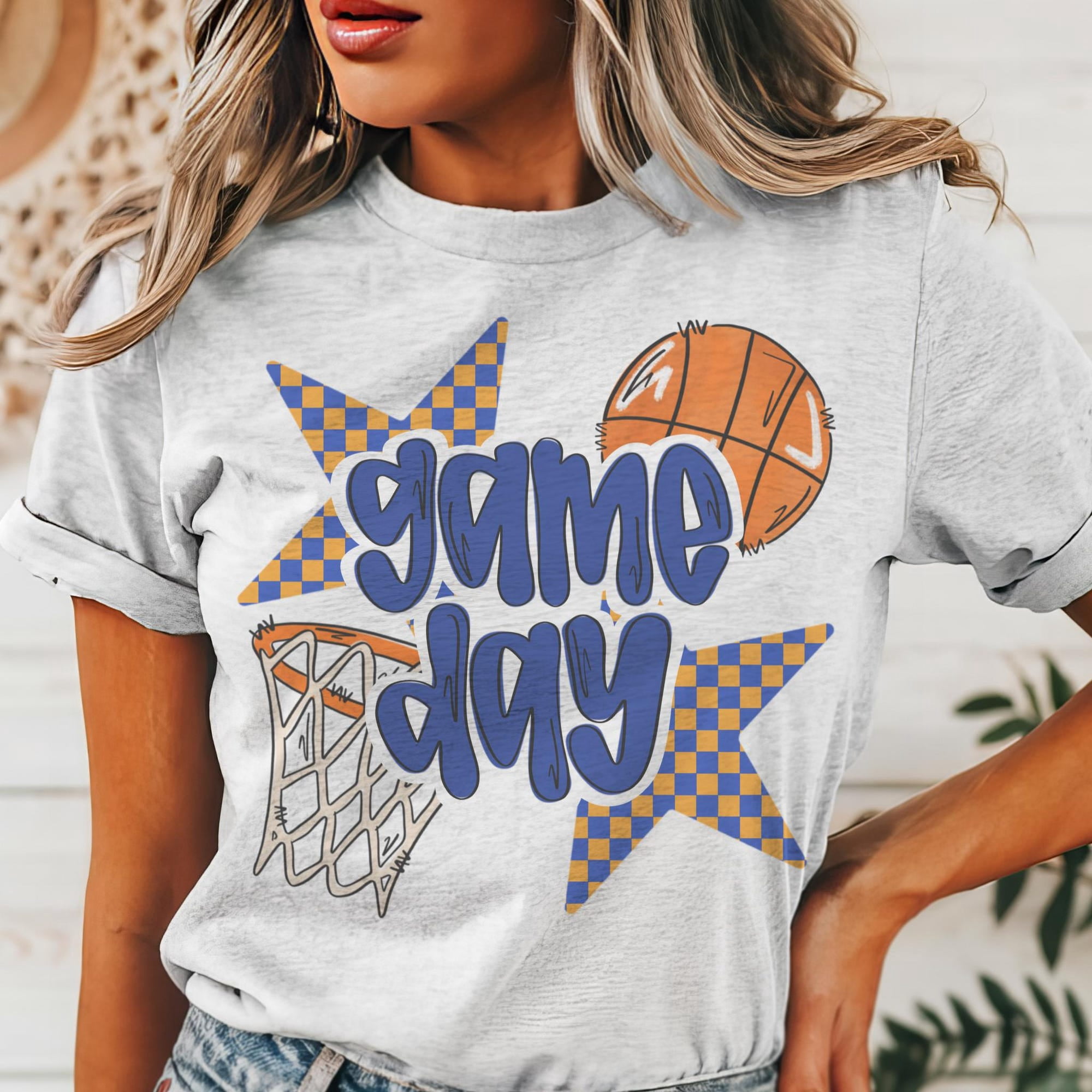 Blue Gold Game Day TShirt Basketball Mom Unisex Tee - Walmart.com