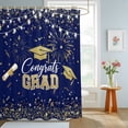 Blue Gold Graduation Cap Shower Curtain, Graduates Celebration ...
