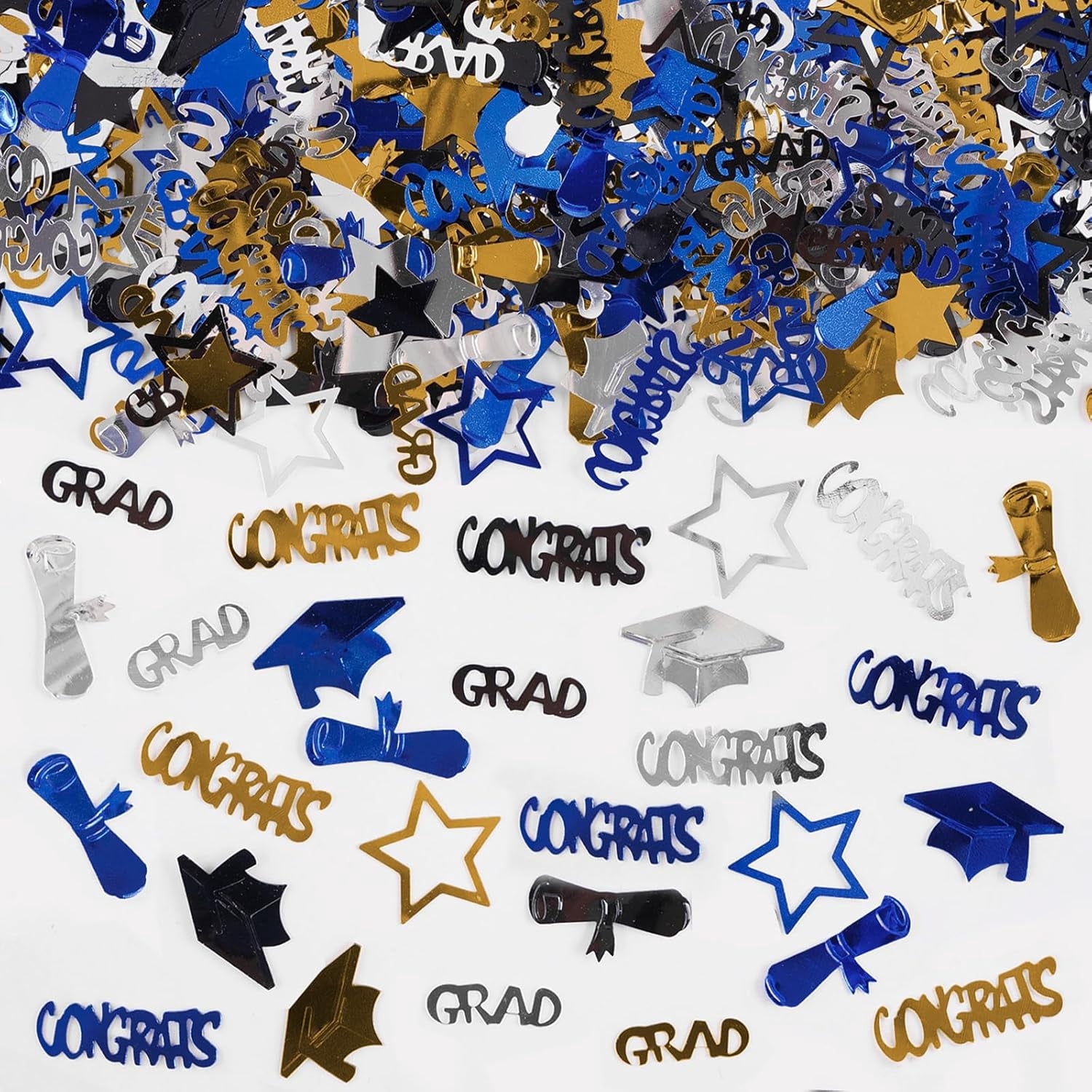 Blue and Gold Graduation Confetti 2000Pcs 2.1oz Class of 2026 ...