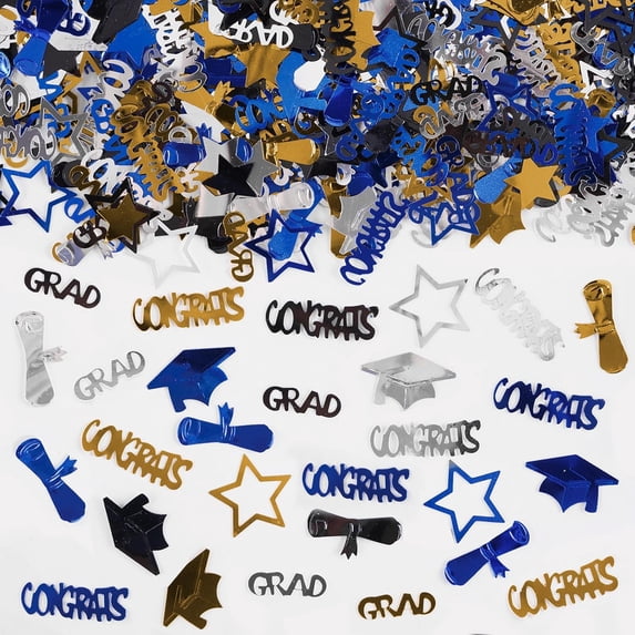 Blue and Gold Graduation Confetti 2000Pcs 2.1oz Class of 2026 ...