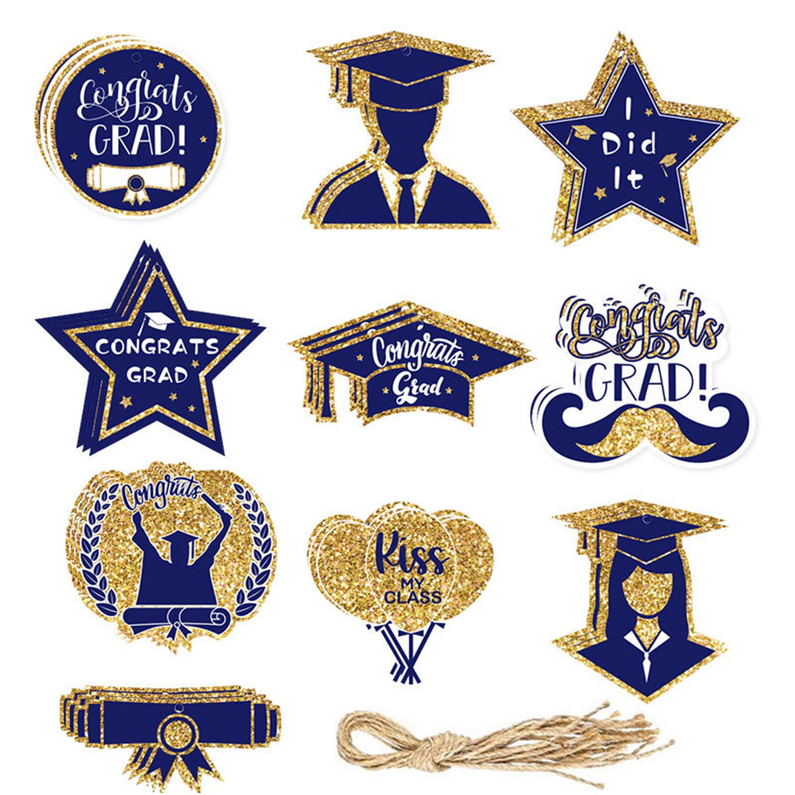 Blue and Gold Graduation Decorations 2025, Graduation Decorations Class ...