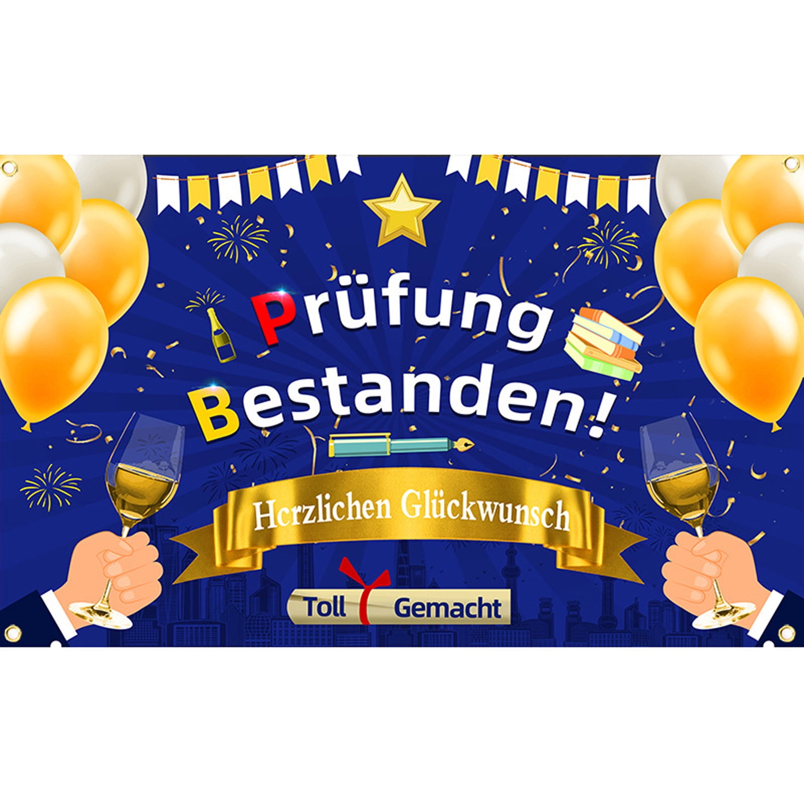 blue and gold graduation decorations congrats class of 2025 banner ...