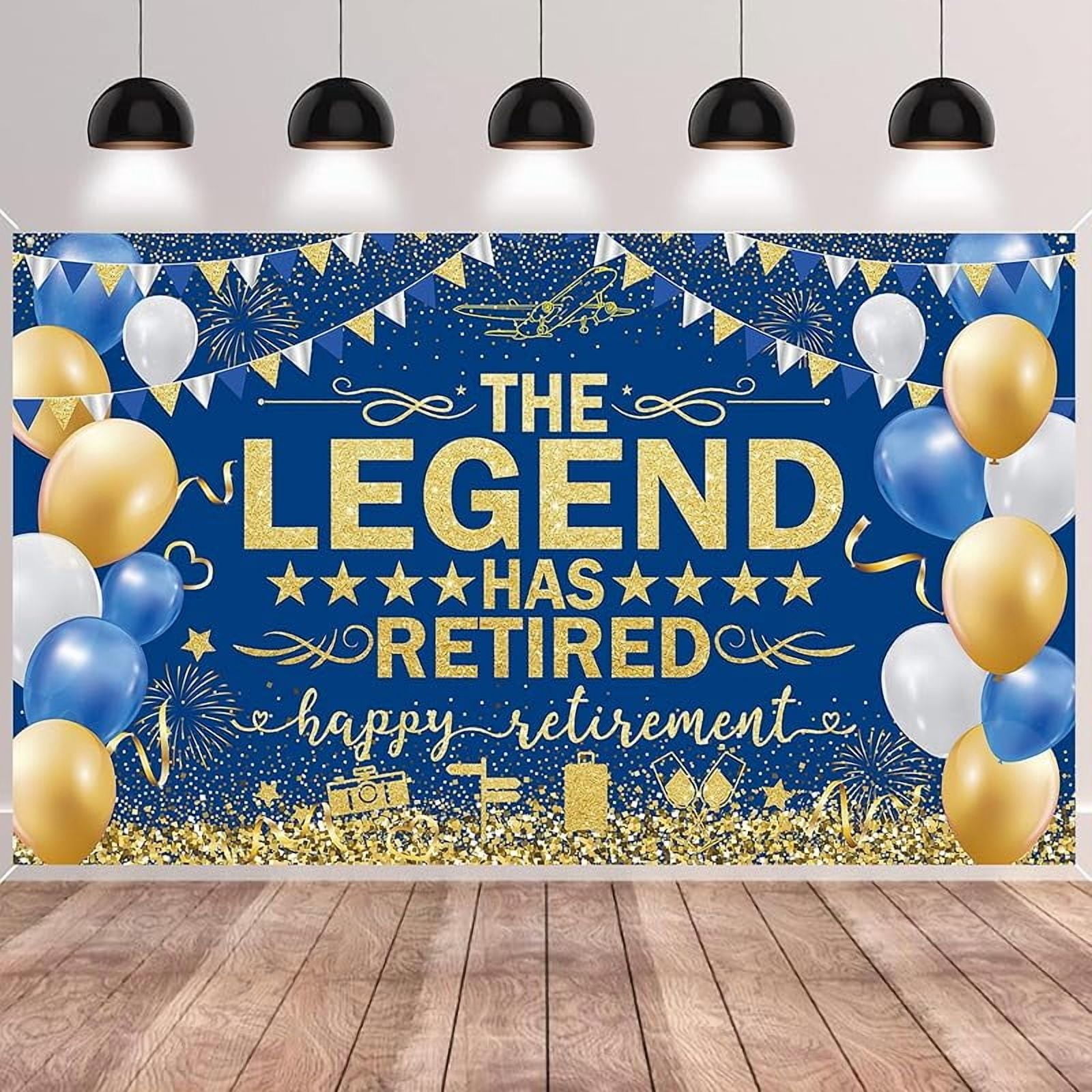 Blue Gold The Legend Has Retired Banner Backdrop Photography Background ...