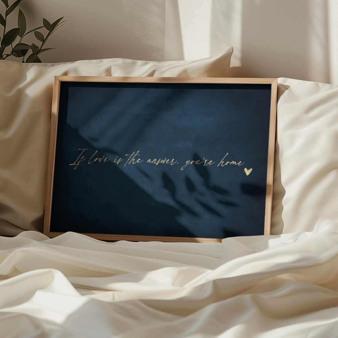 Blue And Gold If Love Is The Answer Wall Art, Heart Print, You'Re Home ...