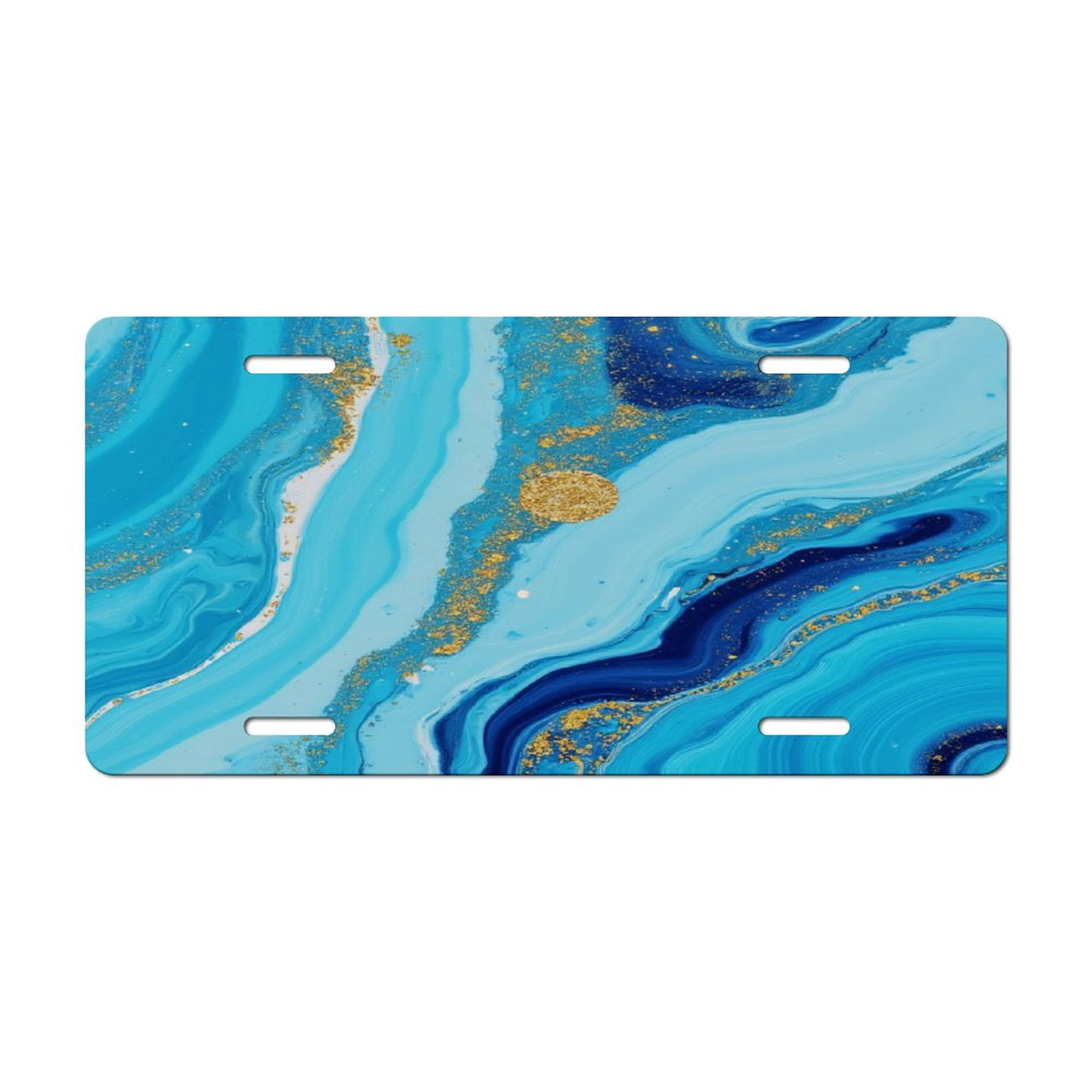 Blue Gold Marble Art-3 Car Decorative Front License Plate,Vanity Tag ...