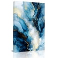 Blue Gold Marble Canvas Wall Art for Living Room, Luxury Gorgeous Ocean ...