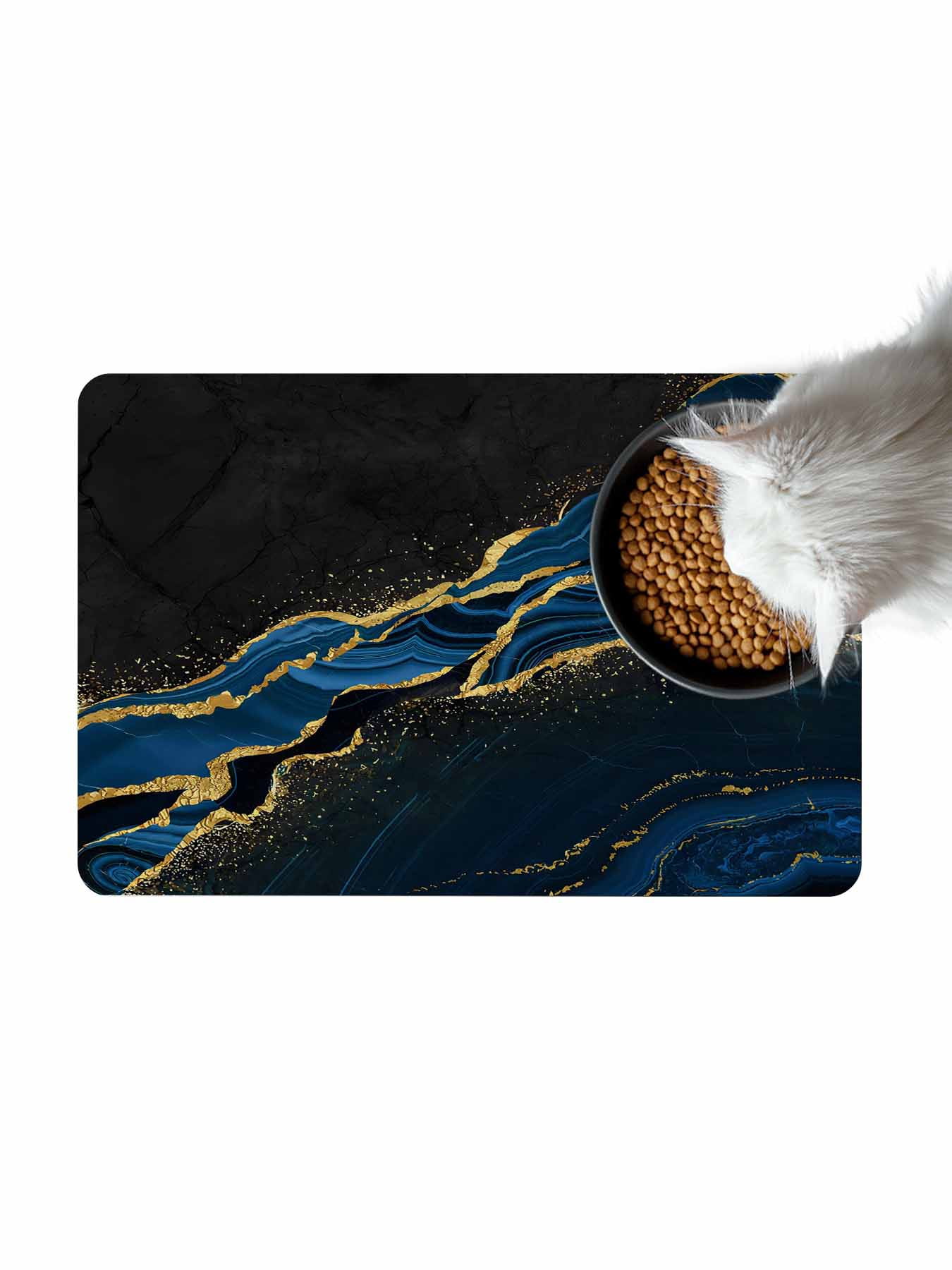 Blue Gold Marble Doormat Non Slip Diatomaceous Earth Door Mat Absorbent ...