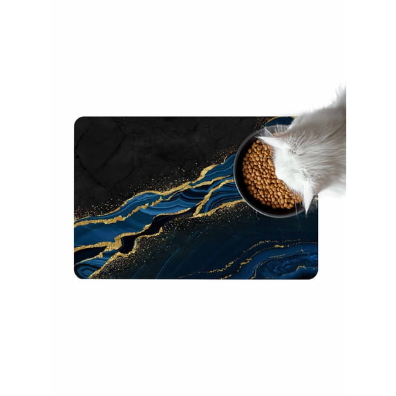 Blue Gold Marble Doormat Non Slip Diatomaceous Earth Door Mat Absorbent ...