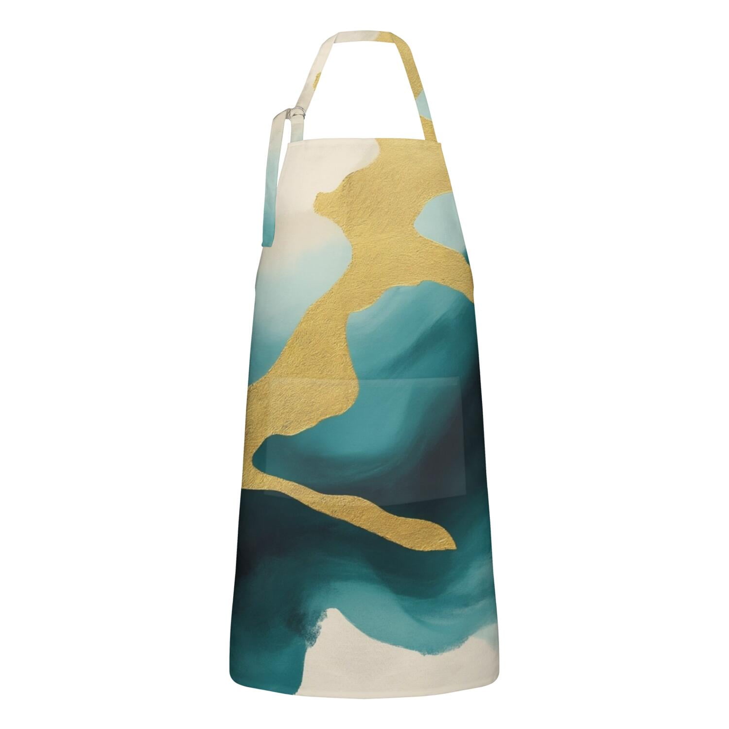 Blue and Gold Marble Golden Dots Pattern Apron-Garden Aprons for Women ...