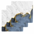 Blue Gold Marble Kitchen Dish Towels for Drying Dishes Set of 3, Modern ...