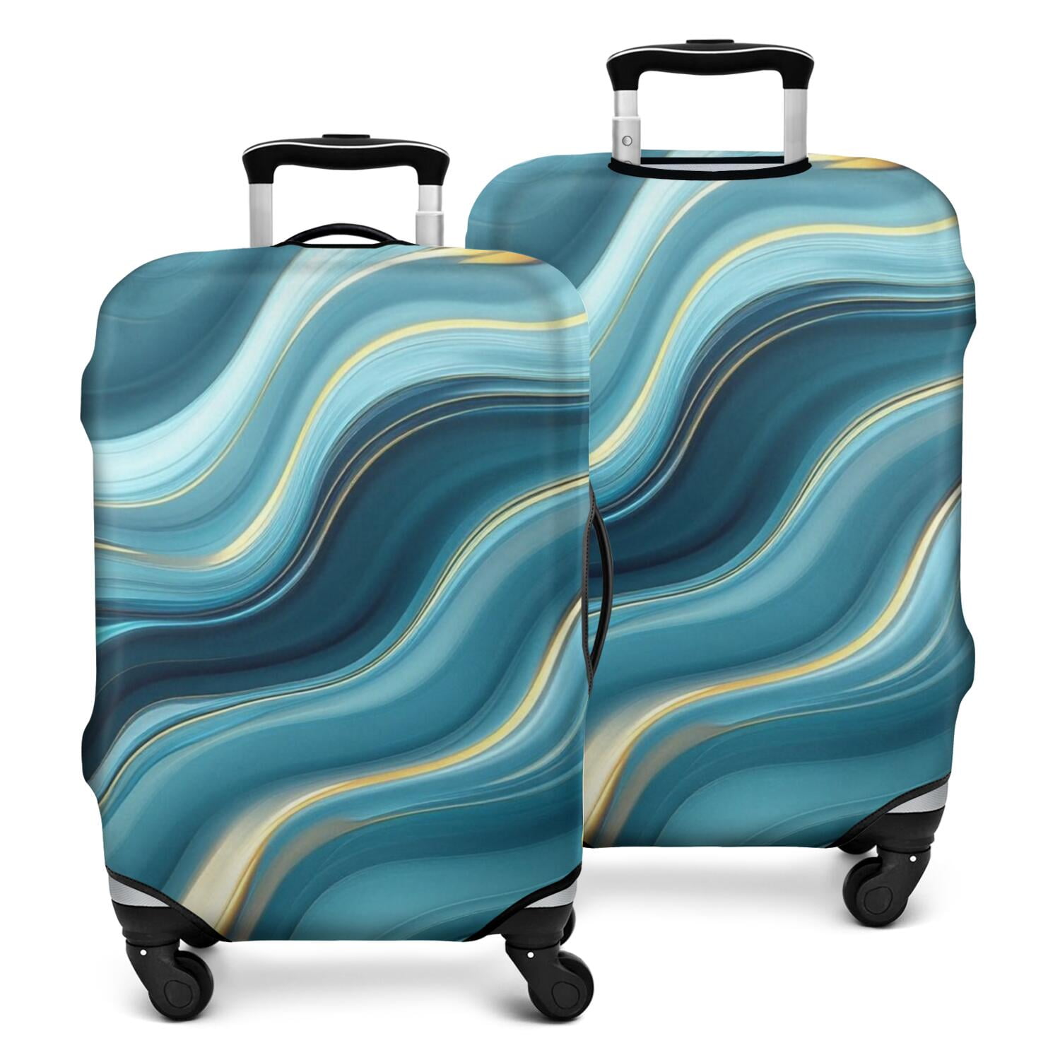 Blue Gold Marble Pattern Luggage Cover Fashion Suitcase Cover Baggage ...