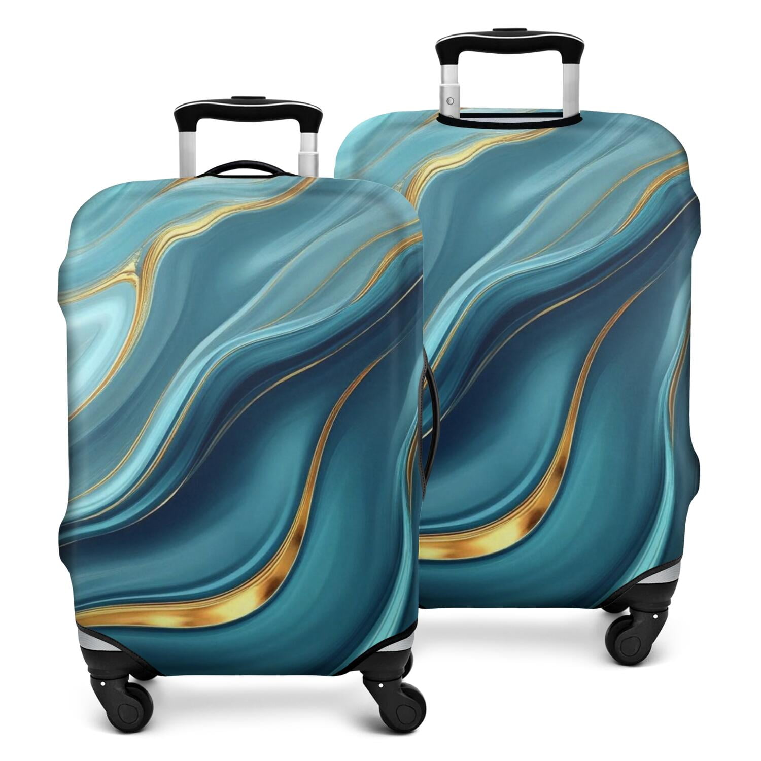 Blue Gold Marble Pattern Luggage Cover Fashion Suitcase Cover Baggage ...