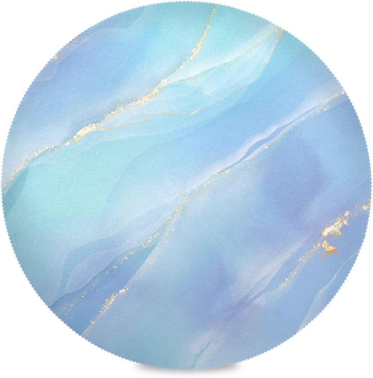 Blue Gold Marble Round Placemats Washable Placemats Non-Slip Heat ...