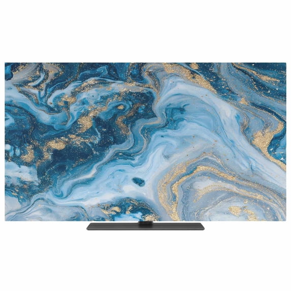 Blue Gold Marble TV Dust Cover,Stretchable TV Screen Desktop Computer ...