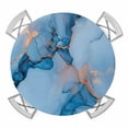 Blue Gold Marble Texture Round Fitted Tablecloth with Elastic Edge ...