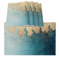 Blue Gold Placemats for Dinning Table Set of 6, Abstract Simple ...