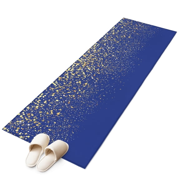 Blue Gold Sparkles Kitchen Runner Rug 2x6 Washable Runners for Hallway ...