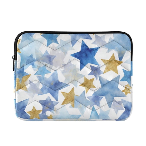 Blue Gold Watercolor Stars Quilted Laptop Protective Cases Computer ...