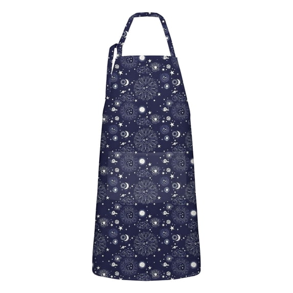 Blue Gold Wave Marble Pattern Apron-Garden Aprons for Women with ...