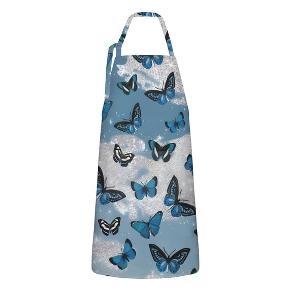 Blue Gold Wave Marble Pattern Apron-Garden Aprons for Women with ...