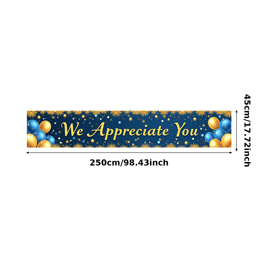 Blue Gold White Balloon Decorated Appreciation Banner Background, Party ...