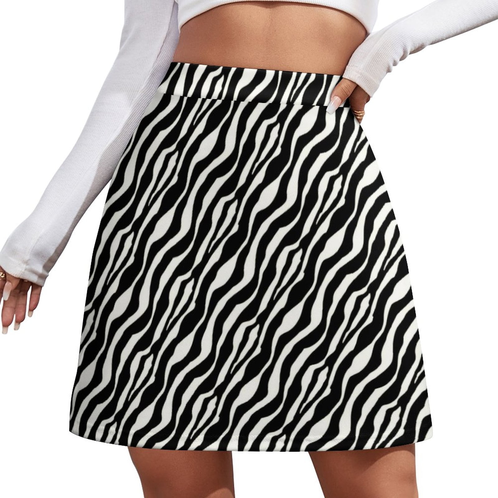 Blue Gold Zebra Skirt Animal Print Korean Fashion Casual Skirts Ladies Vintage Mini Skirt ...