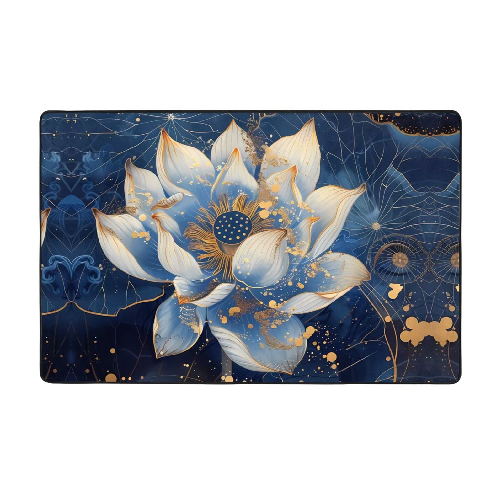 Blue Golden Dream Lotus Universal Door Mat Indoor Entrance, 60×39 Non ...