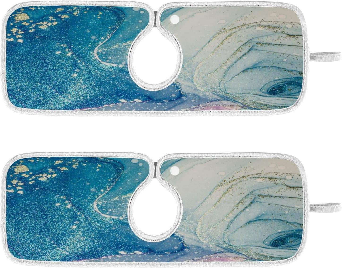 Blue Golden Fluid Sink Splash Guard for Faucet 2 Packs Faucet Absorbent ...