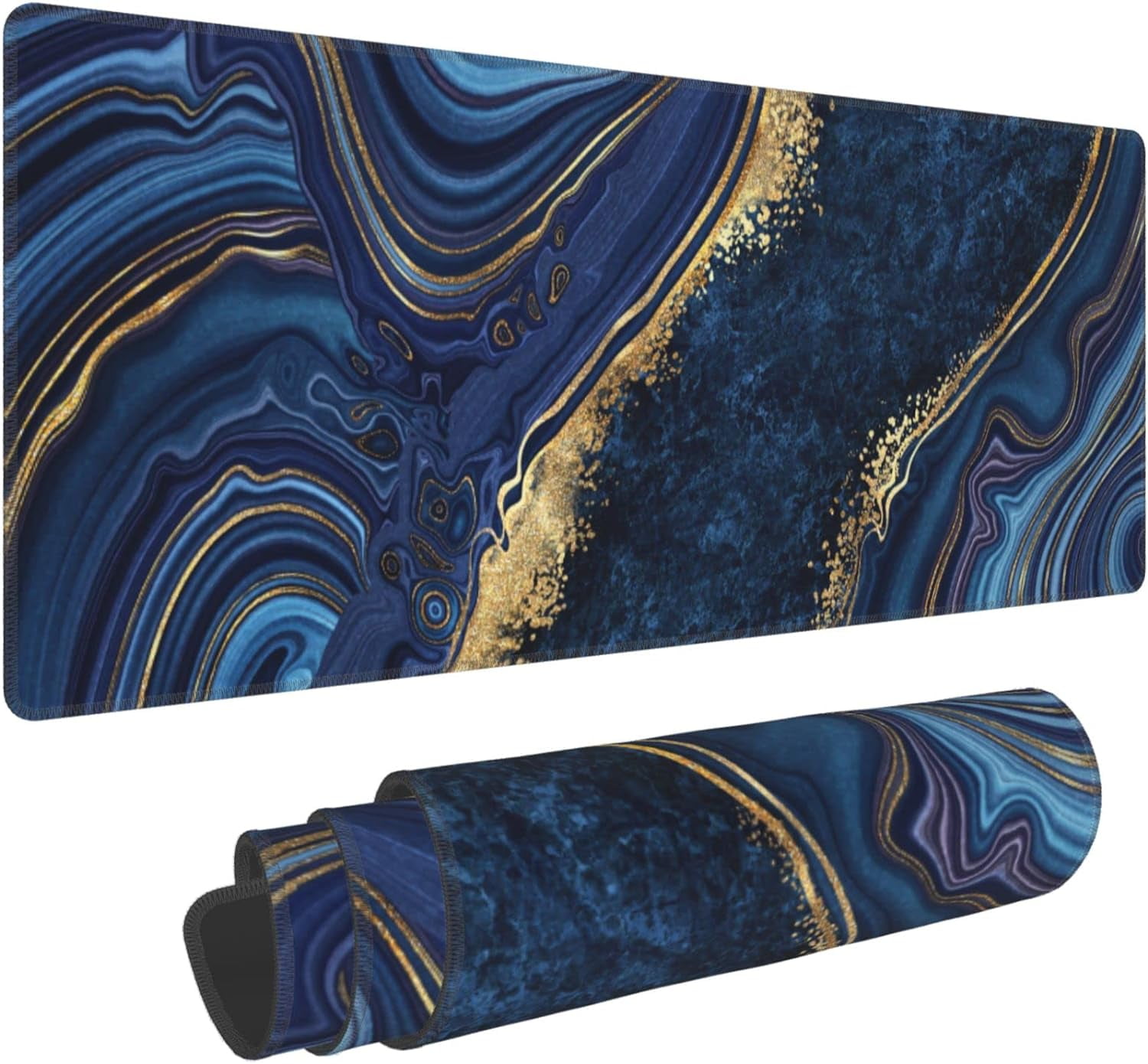 Blue Golden Marble Extended Big Mouse Pad Large,XL Gaming Mouse Pad ...