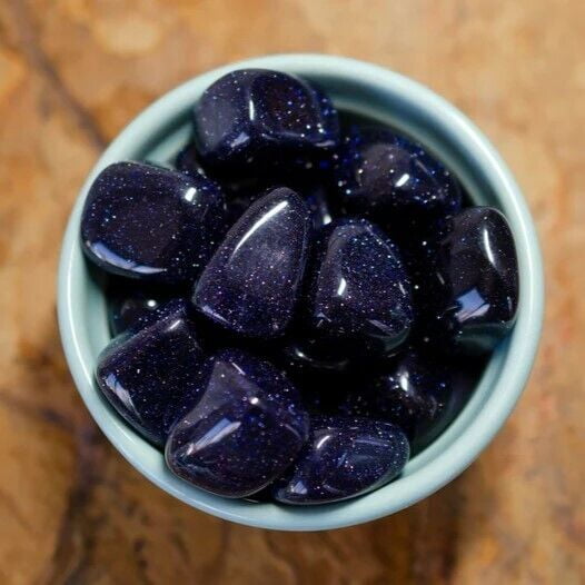 Blue Goldstone Tumbled Pocket Stone Polished Tumble Palm Stone ...