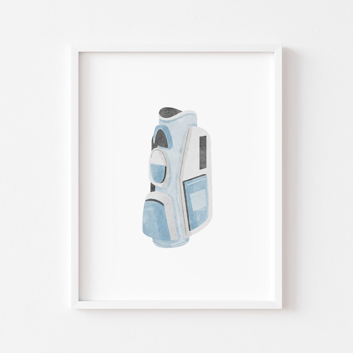 Blue Golf Bag Nursery Sports Art Unframed Paper Print - Walmart.com