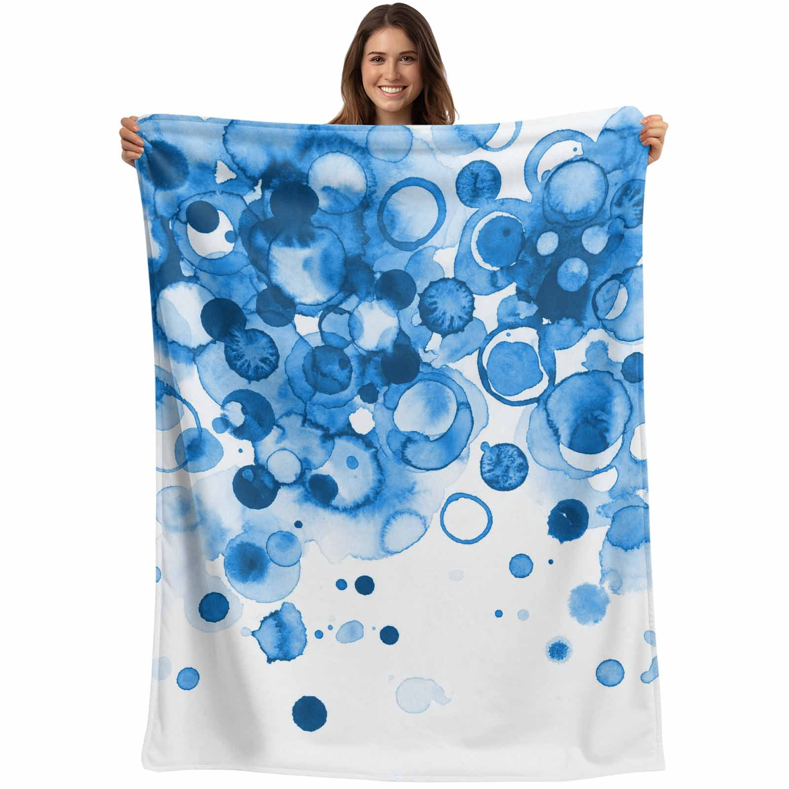 Blue Gradient Blanket Soft Cozy Warm Throw Blanket for Couch, Plush ...