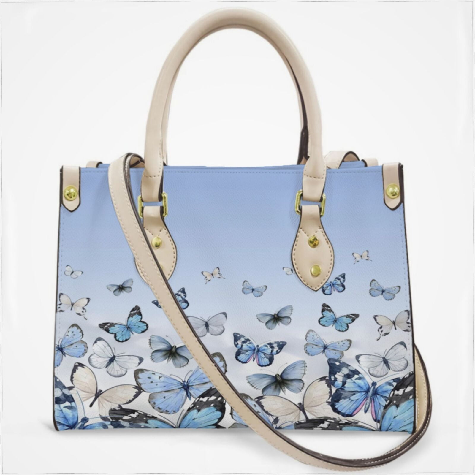 Blue Gradient Butterfly Cross Body Bags For Women Small Leather Female ...