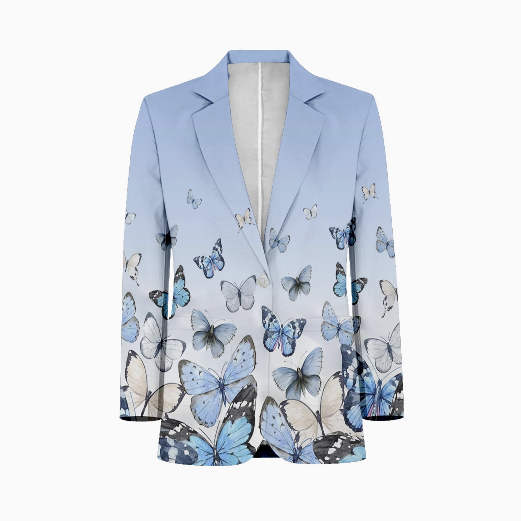 Blue Gradient Butterfly Customized Men's Suits full man Shawl Collar ...