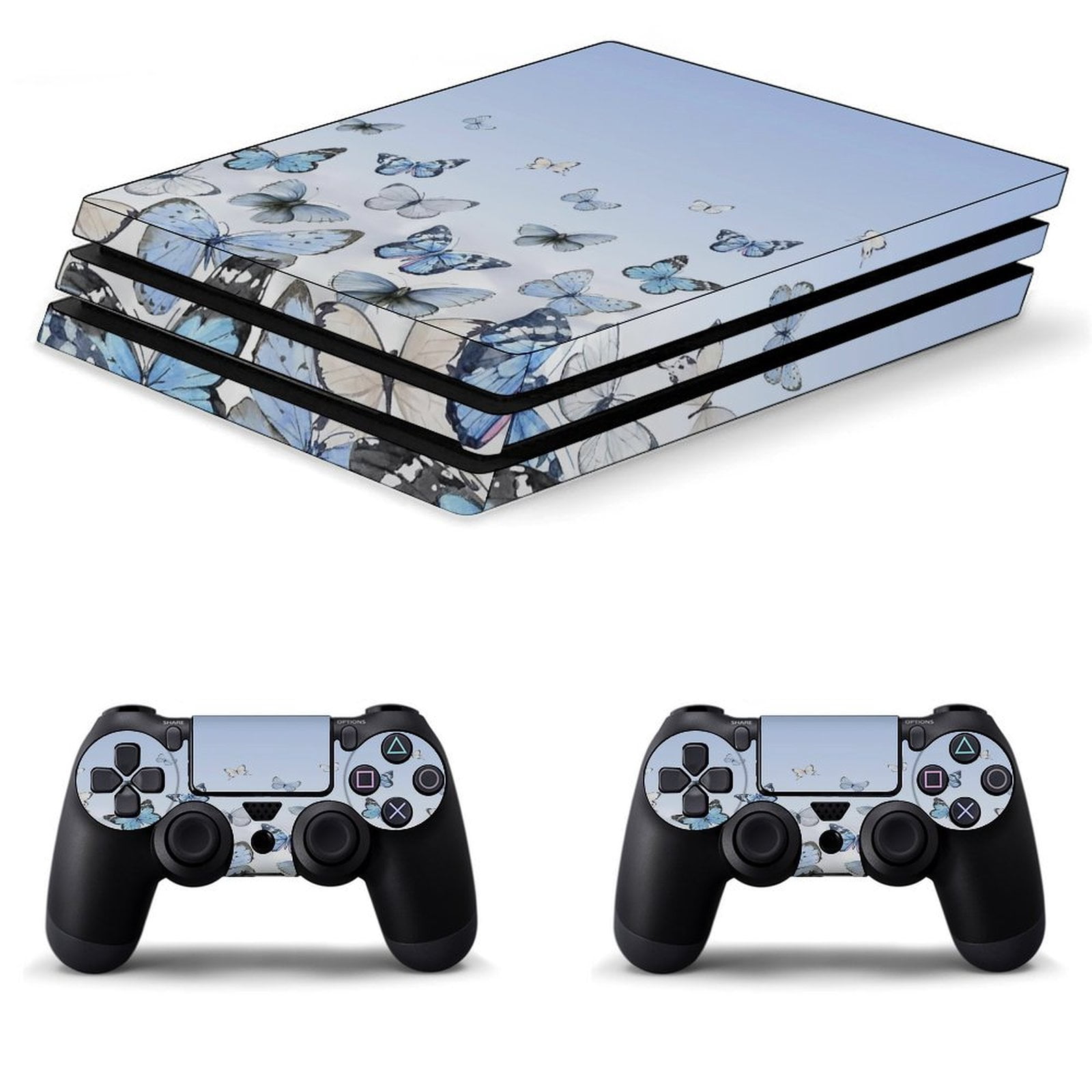 Blue Gradient Butterfly PS4/PS4 Pro/PS4 Slim Skin Sticker For Console ...