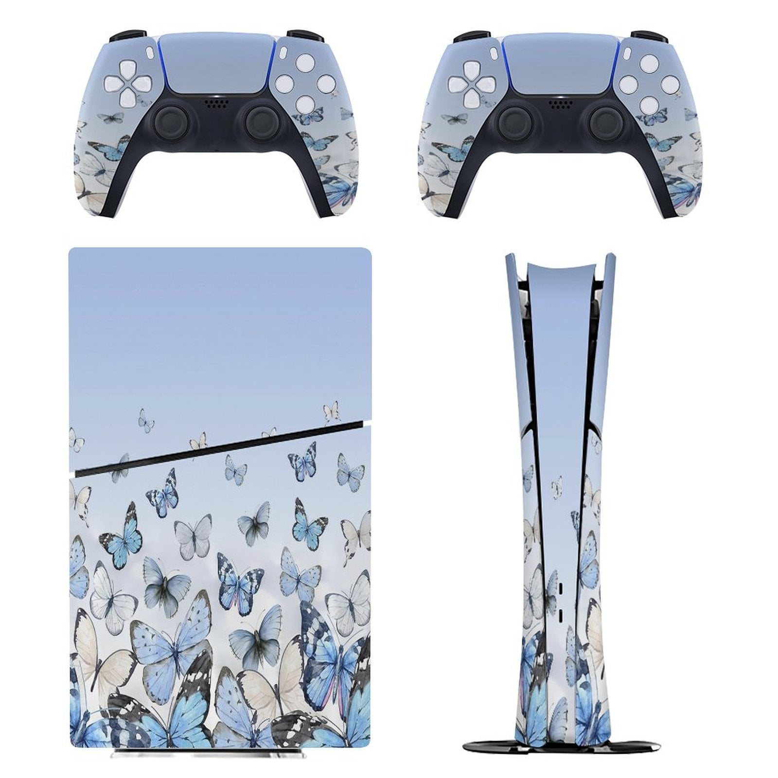 Blue Gradient Butterfly PS5/PS5 Pro/PS5 Slim Digital Disc Skin Sticker ...