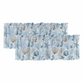 Blue Gradient Coastal 2 Panels Kitchen Valance, Summer Coral Starfish ...