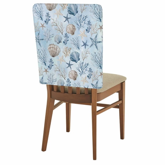 Blue Gradient Coastal Chair Back Covers Set of 6 Summer Coral Starfish ...