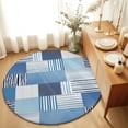 Blue Gradient Color Block Collage Art Round Area Rug 3ft,Living Room ...