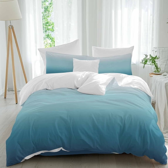 Blue Gradient Comforter Set California King Size, Soft Bedding Set for ...