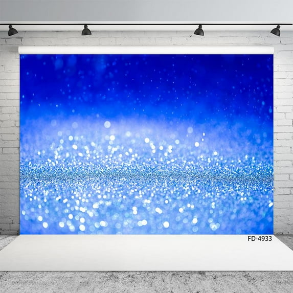 Blue Gradient Glitter Sand Bokeh Photo Backgrounds Custom Backdrops for Children Shimmer and ...